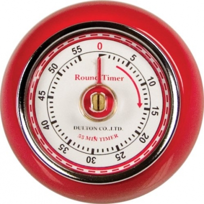 Retro Kitchen Timer with Magnet, Red