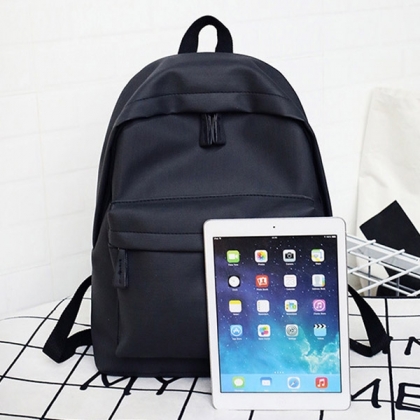 Simple Style Solid Color Backpack