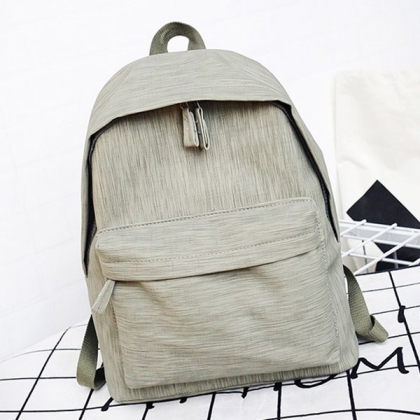 Simple Style Solid Color Backpack